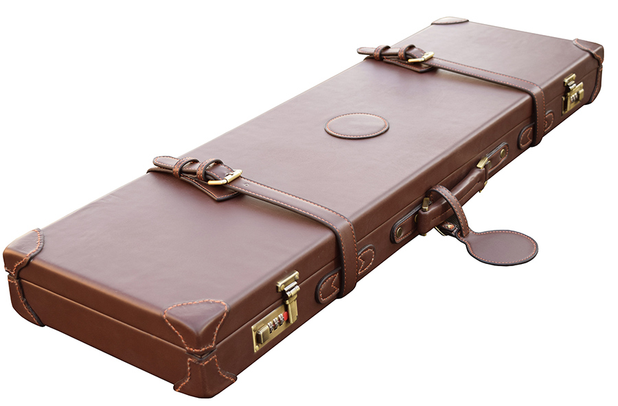 GDK Guardian Leather shotgun case, 26-32" barrels dark brown 165sl ...